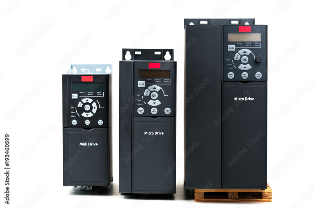 A group of three different sizes and capacities new universal inverter ...
