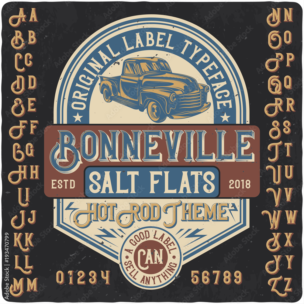 Original label typeface named "Linked". Good handcrafted font for any ...