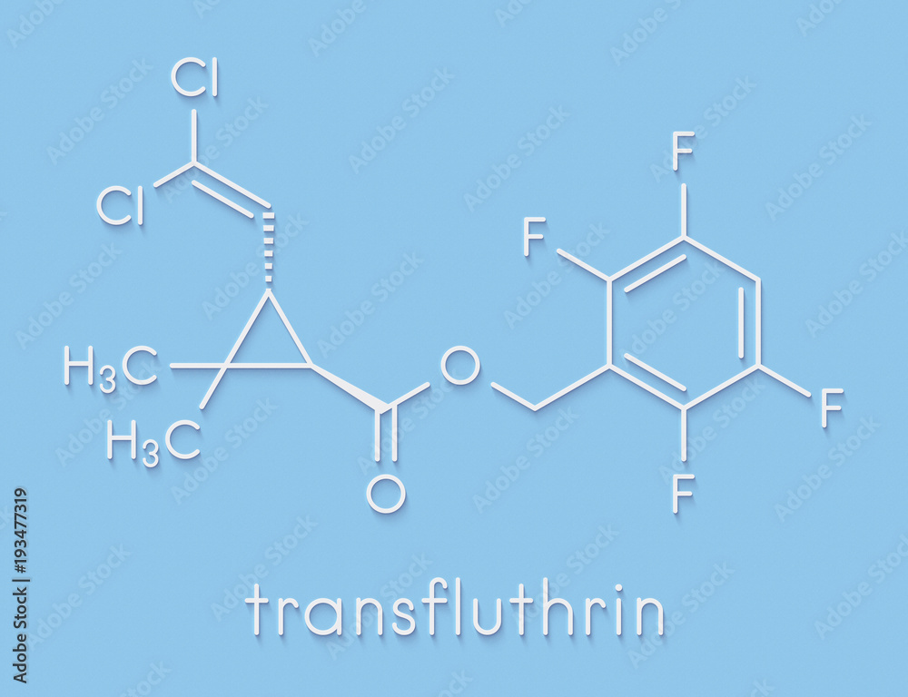 Transfluthrin insecticide molecule. Skeletal formula. Stock Illustration | Adobe Stock