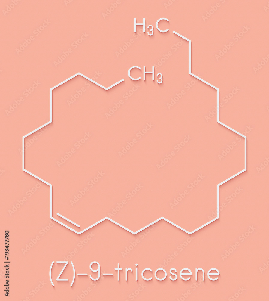 (Z)-9-Tricosene (muscalure) house fly sex pheromone molecule. Used to ...