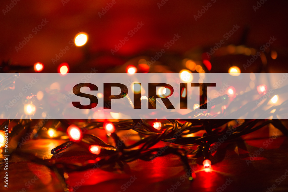 Text with the word Spirit as concept on lights background with bokeh ...