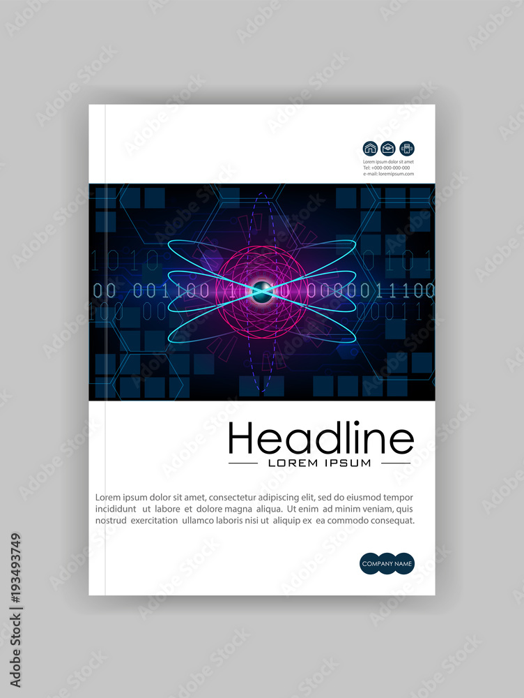 Futuristic future sci fi atom with internet technology and business ...