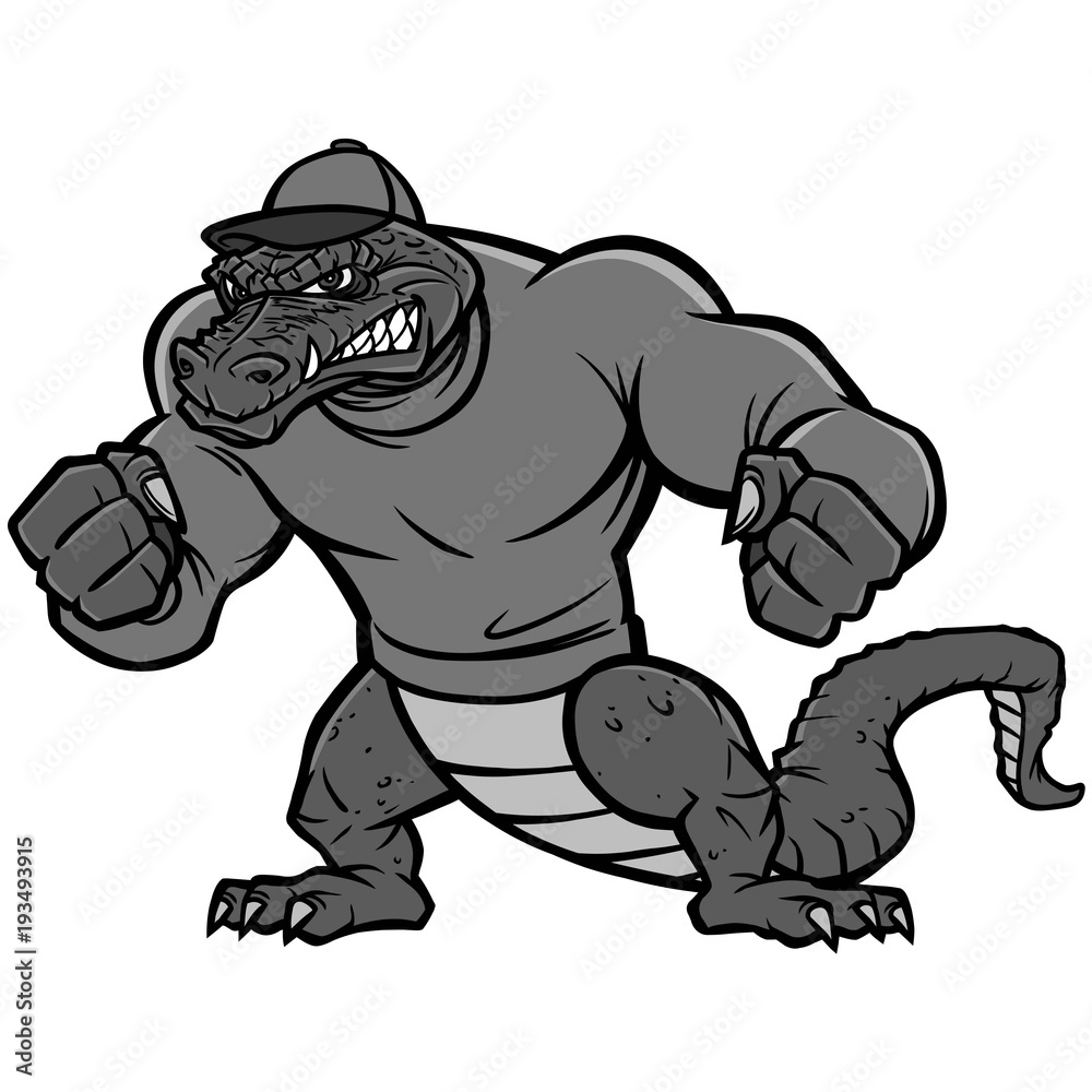 Gator Mascot Extreme Illustration - A vector cartoon illustration of a ...