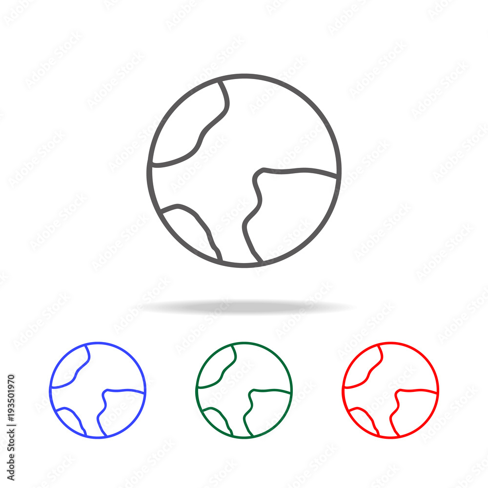 Earth Line Icon. Elements in multi colored icons for mobile concept and ...