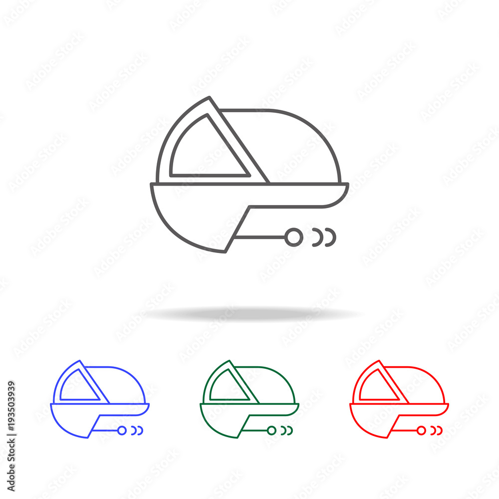 spaceship icon. Elements in multi colored icons for mobile concept and ...