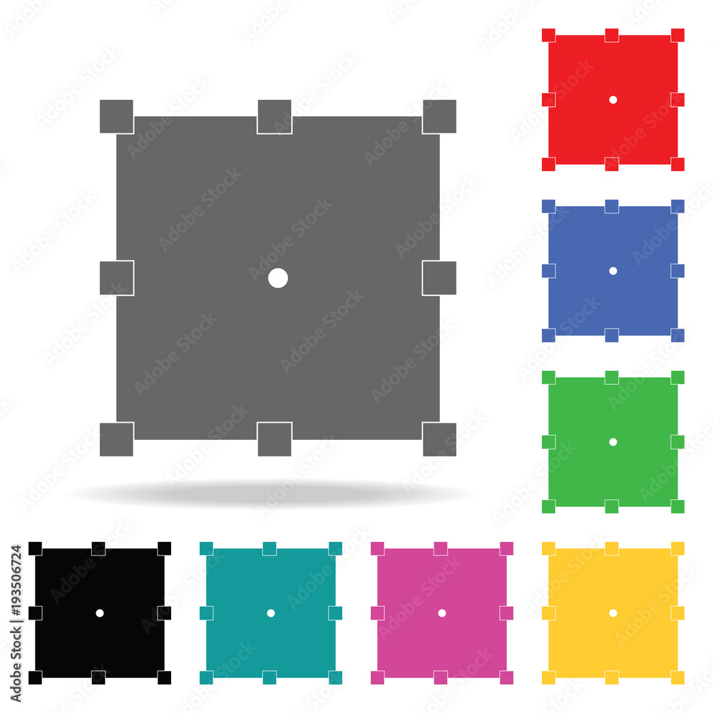 transform button icon. Elements in multi colored icons for mobile ...
