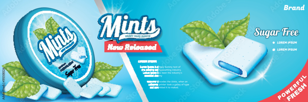 Mints gum ads Stock Vector | Adobe Stock
