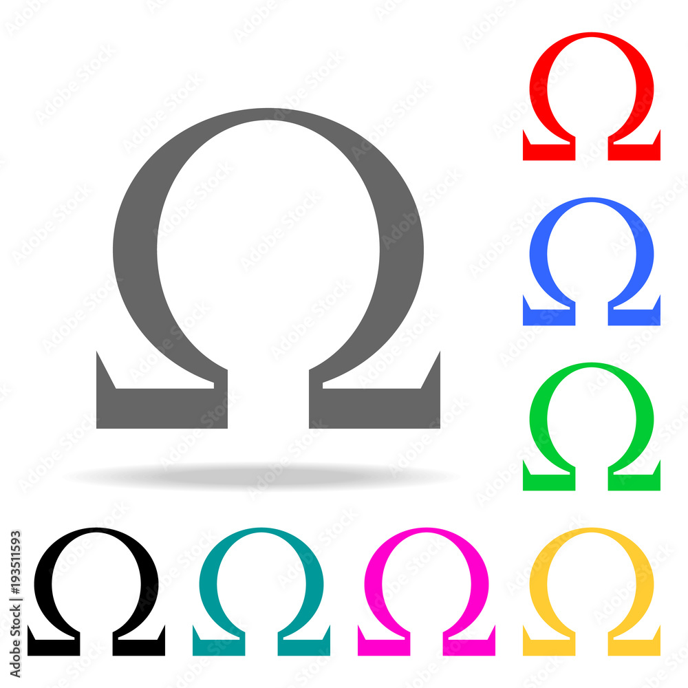 Omega sign icon. Elements in multi colored icons for mobile concept and ...