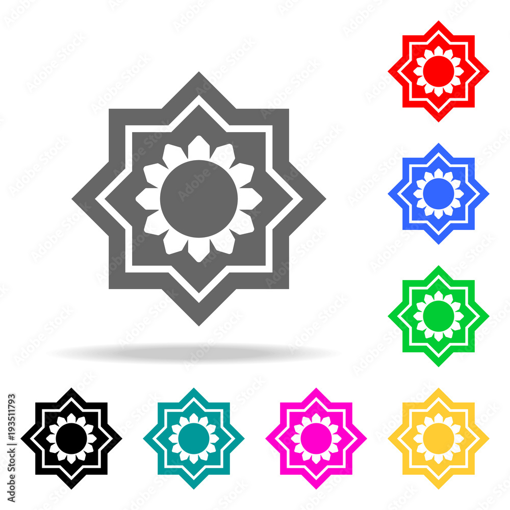 Eight point star icon. Elements in multi colored icons for mobile ...