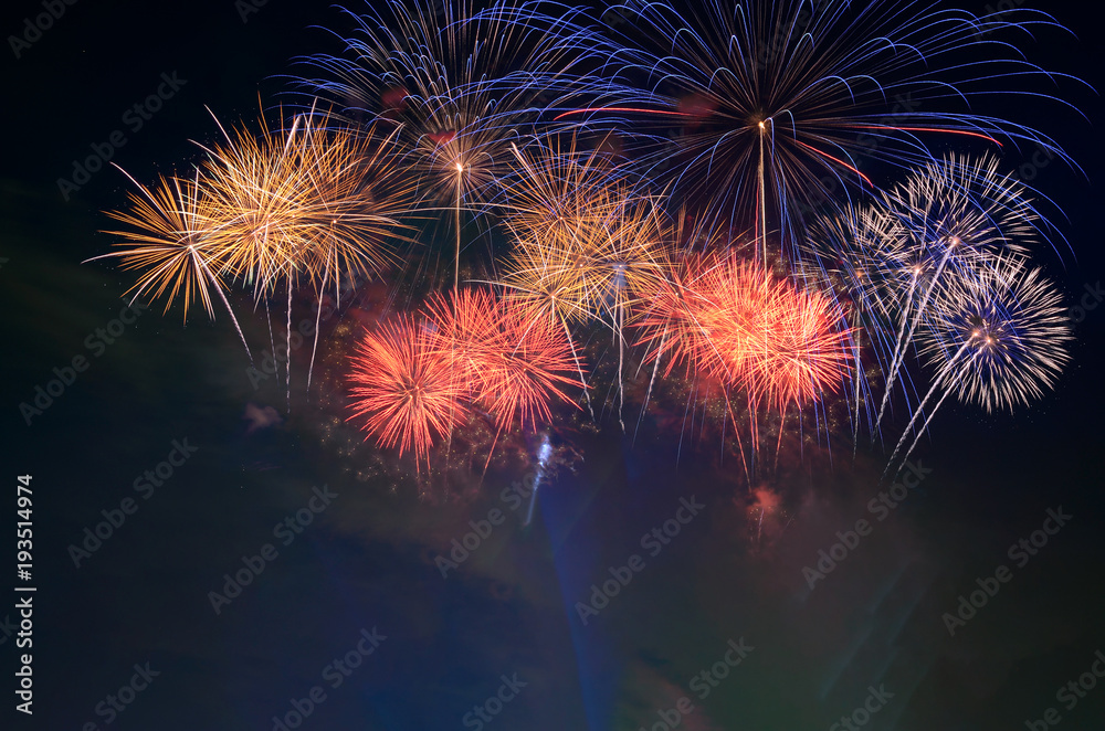 Fireworks celebration and the night sky background. Stock Photo | Adobe ...