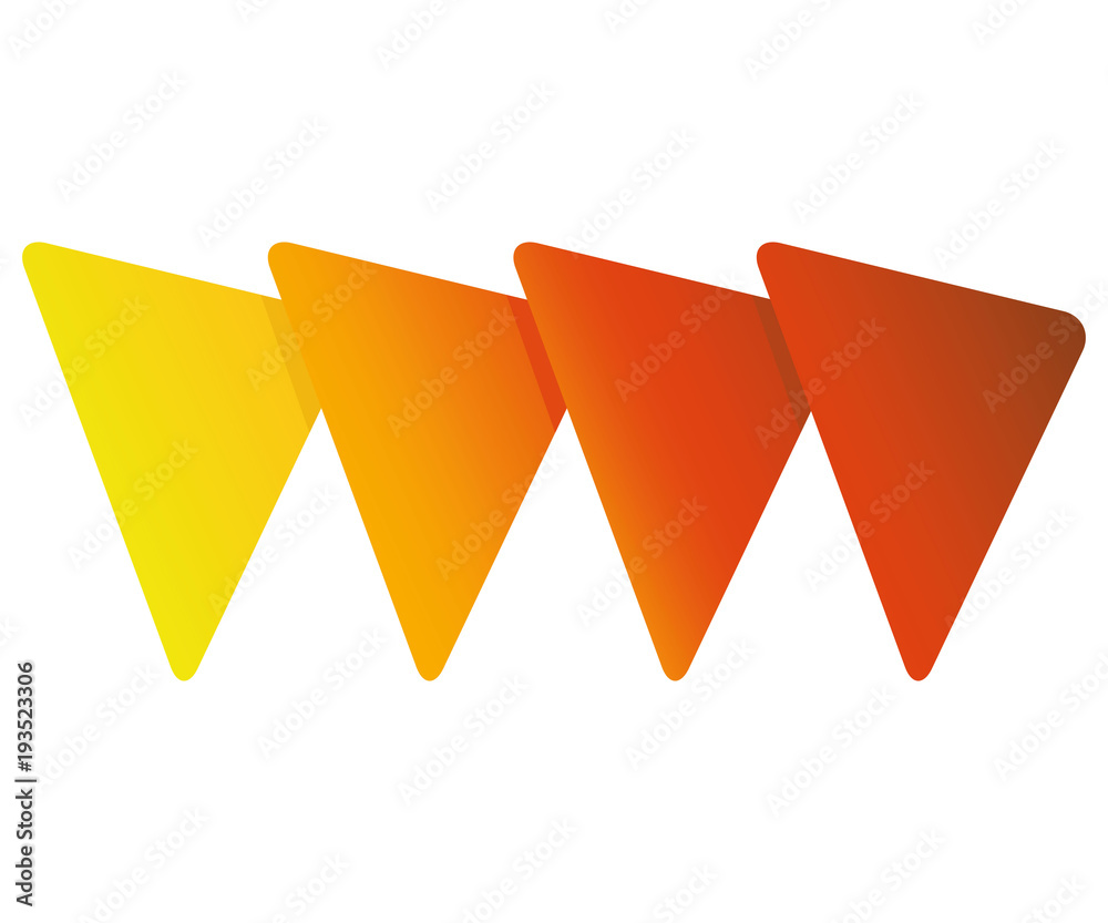 red triangle process and step diagram Stock Vector | Adobe Stock