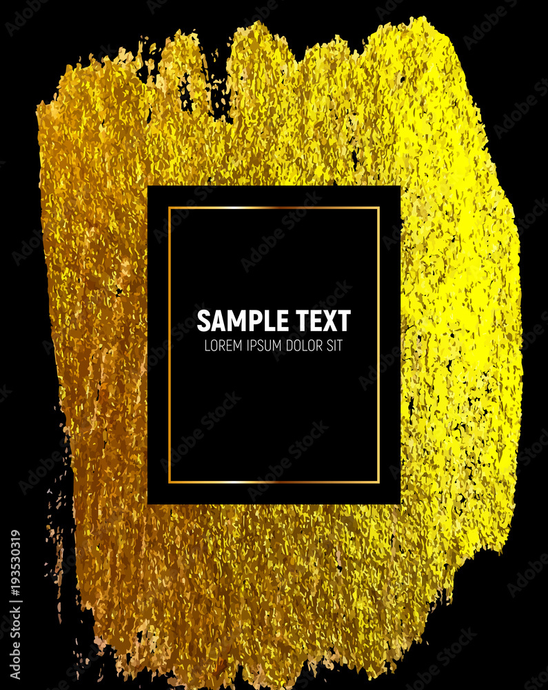 Gold Paint Glittering Textured Art Luxury packaging templates. Vector ...