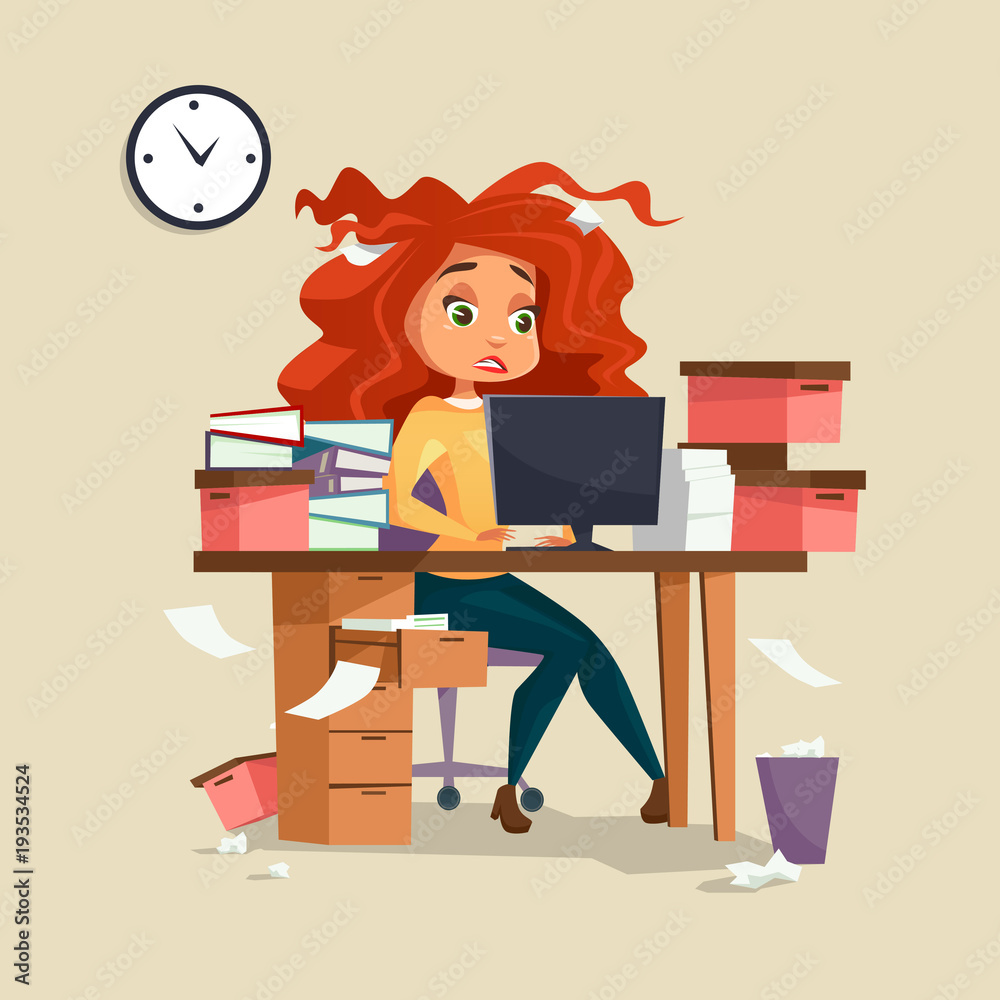 Messy Hair Cartoon Girl
