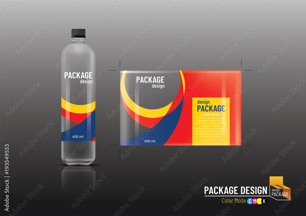 Package design, label Template & bottles for drinks, mock up-Vector ...