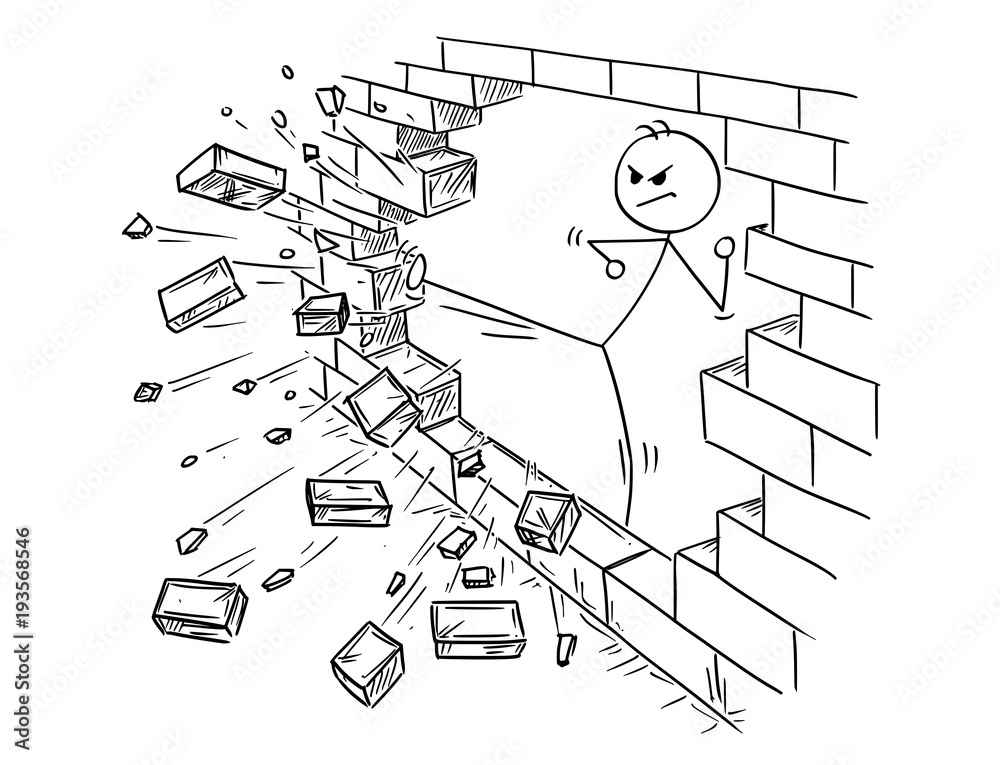 Cartoon stick man drawing conceptual illustration of businessman doing ...