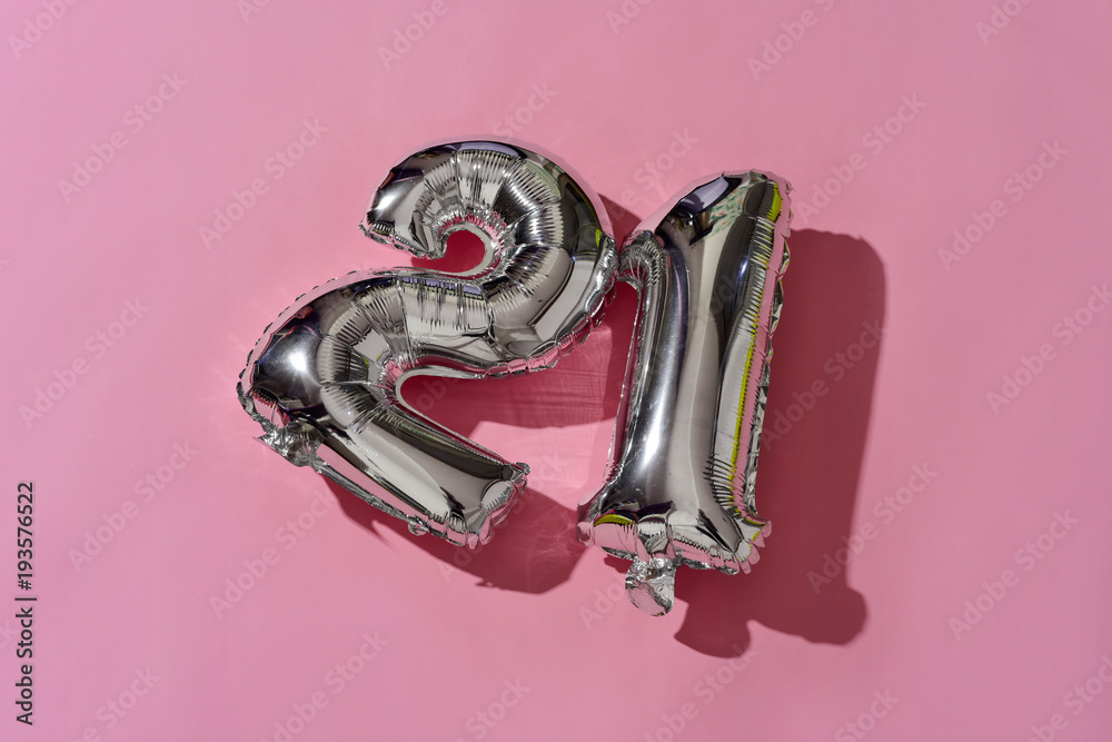 number-shaped balloons forming the number 21 Stock Photo | Adobe Stock