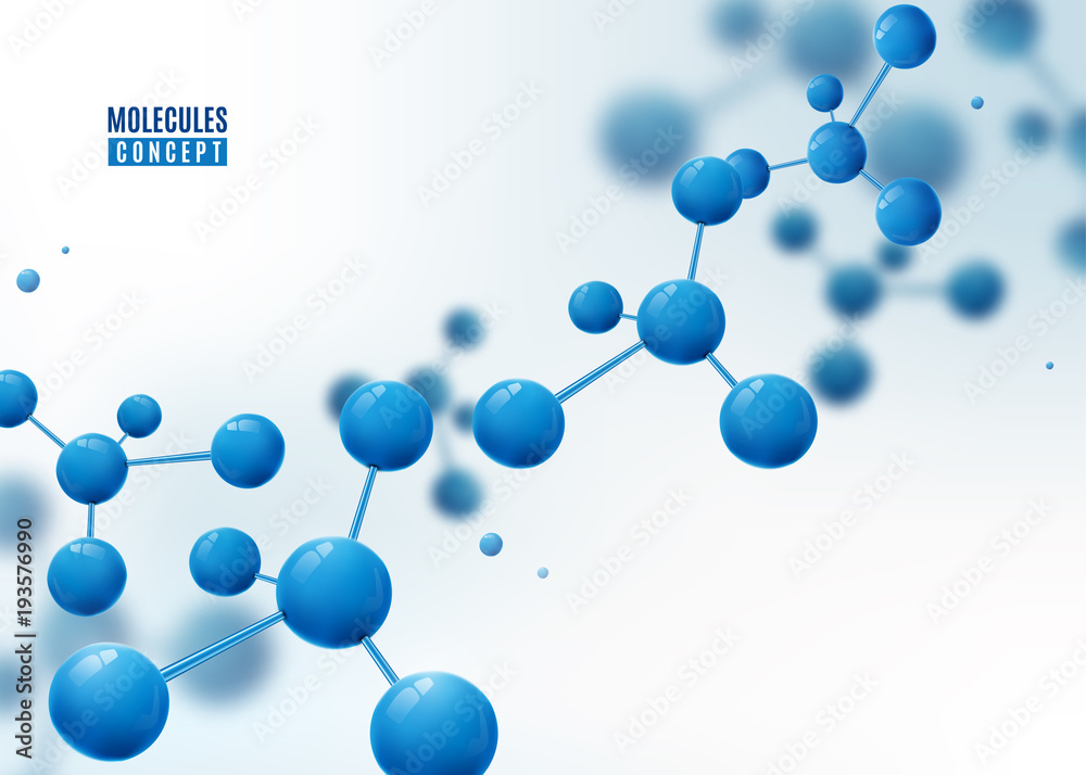 Molecule Background Atoms Molecular Structure With Blue Connected