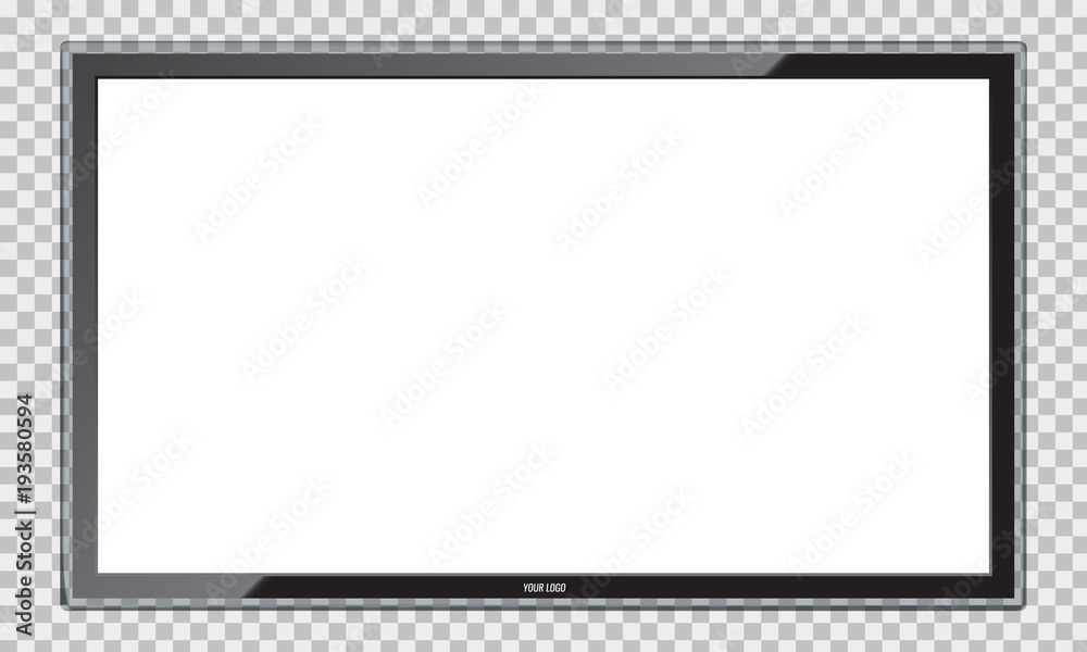 Modern Led TV screen with realistic reflection. Isolated vector. Stock ...