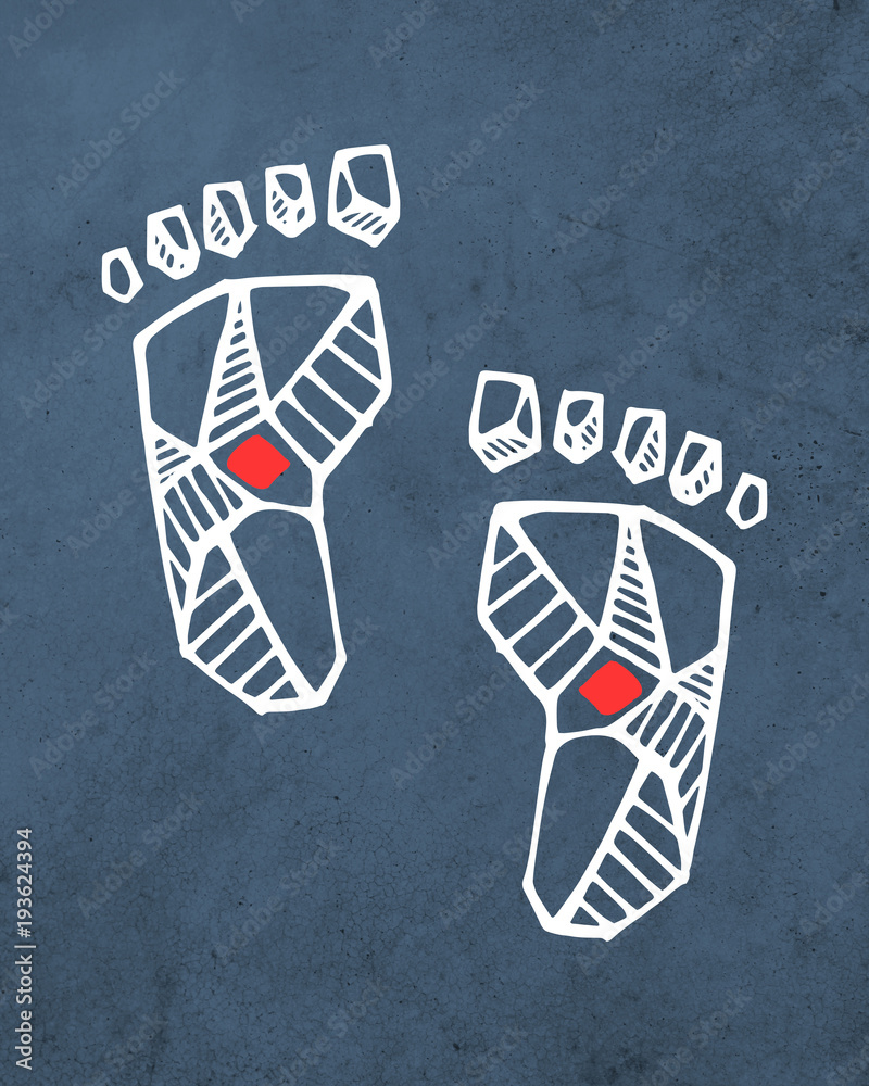Jesus Christ feet ink illustration Stock Illustration | Adobe Stock