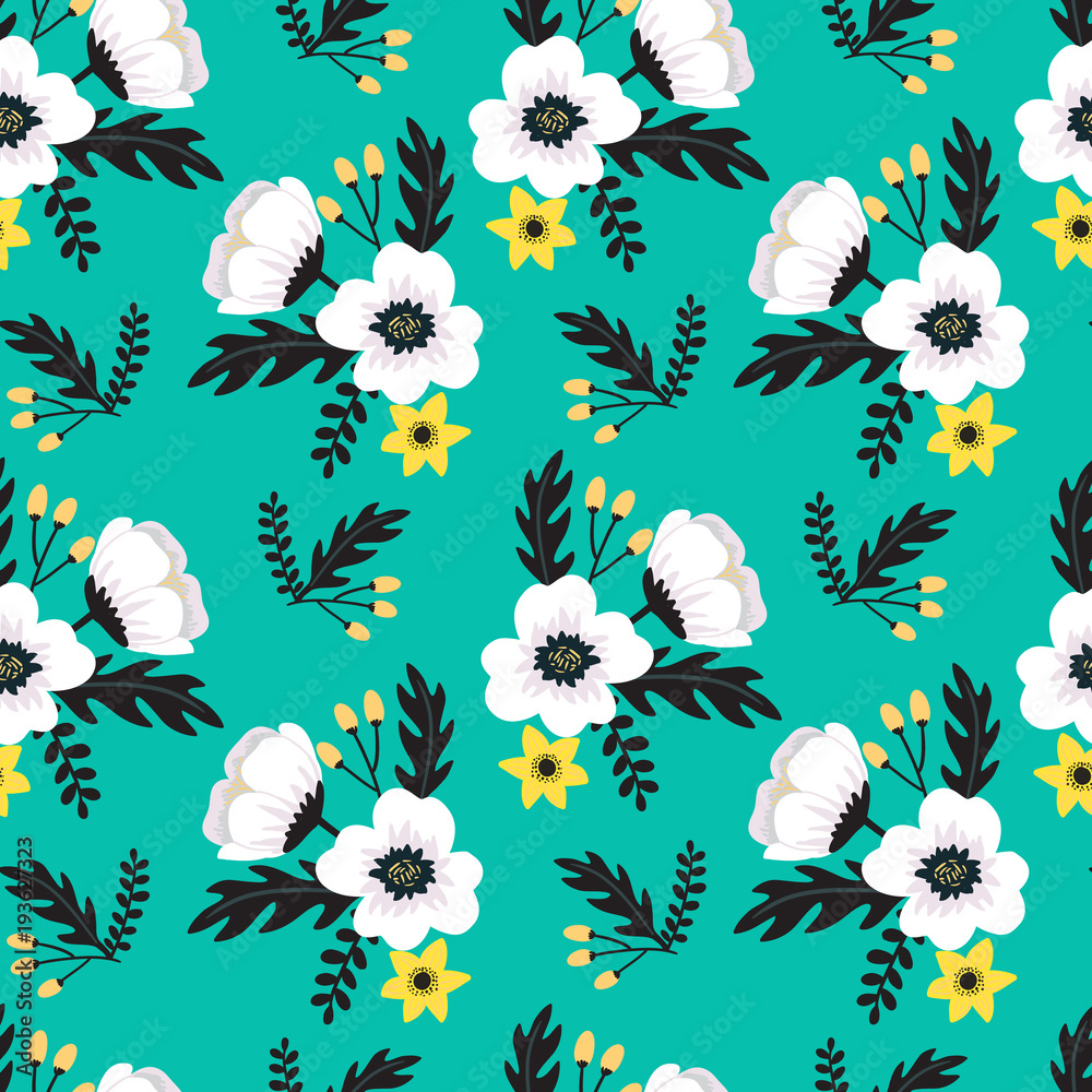 Mint Floral Pattern