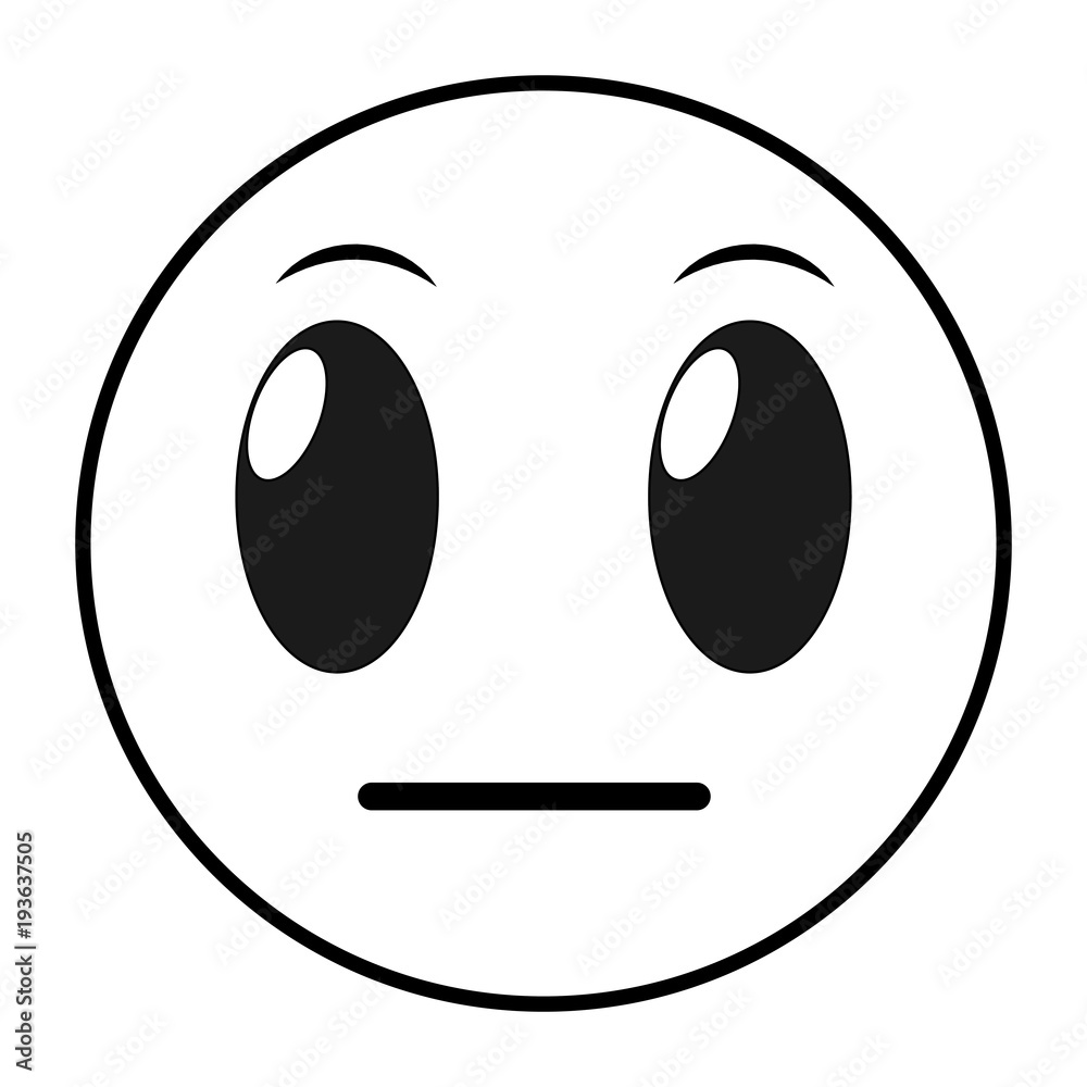 line not knowing face gesture emoji expression Stock Vector | Adobe Stock