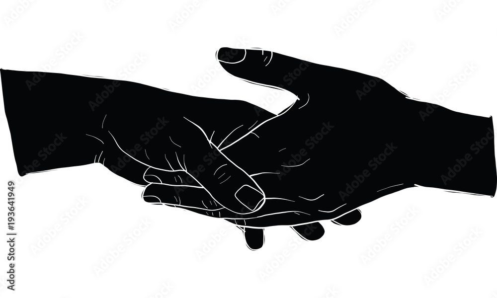 hand holding hand together vector Stock Vector | Adobe Stock