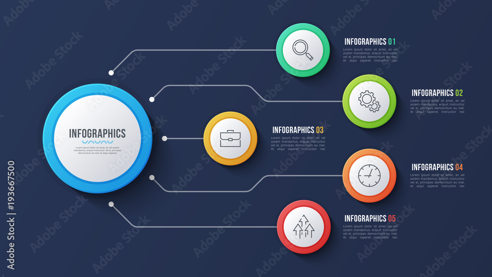 Vector 5 options infographic design, structure chart, presentati Stock ...