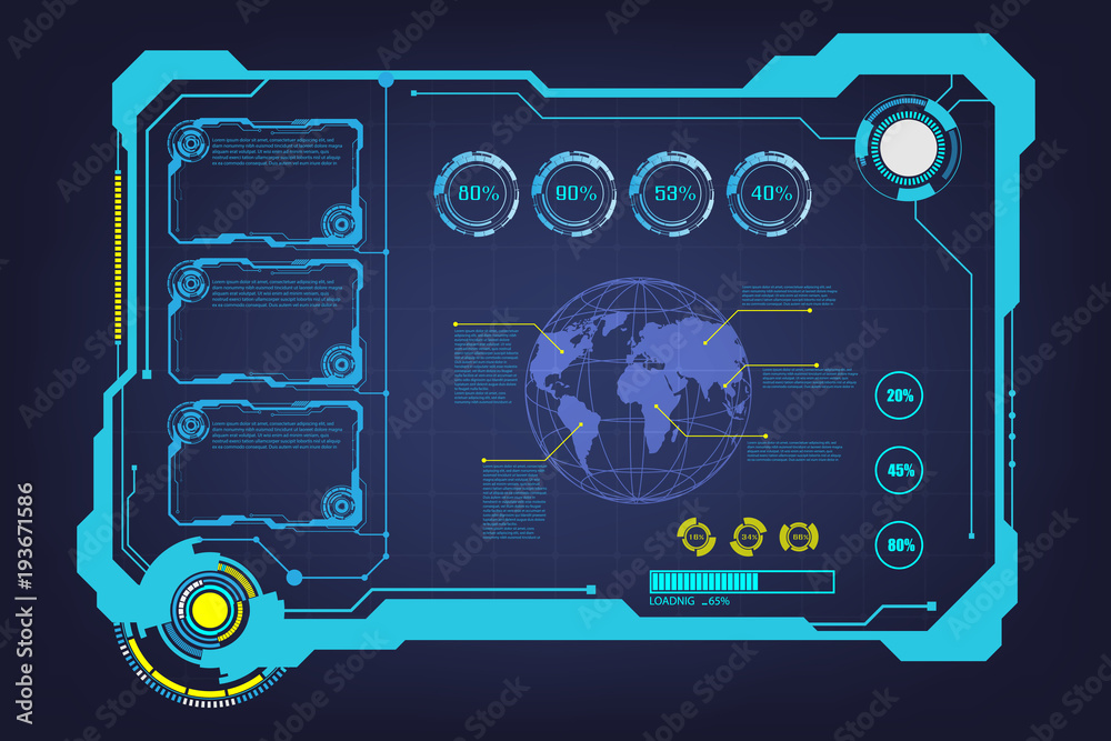 abstract hud ui gui future futuristic screen system virtual design ...