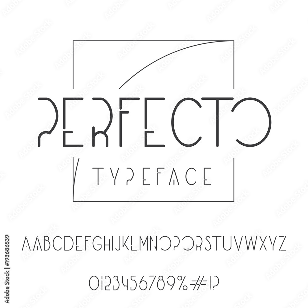 Perfecto typeface. Elegant font with golden ratio logo. Stock Vector ...