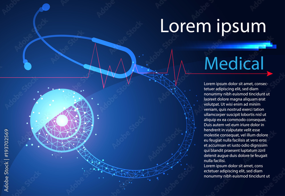 Abstract health science consist stethoscope digital technology concept ...
