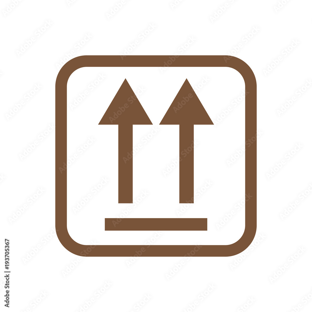 this side up packaging symbol on a corrugated cardboard boxes vector ...