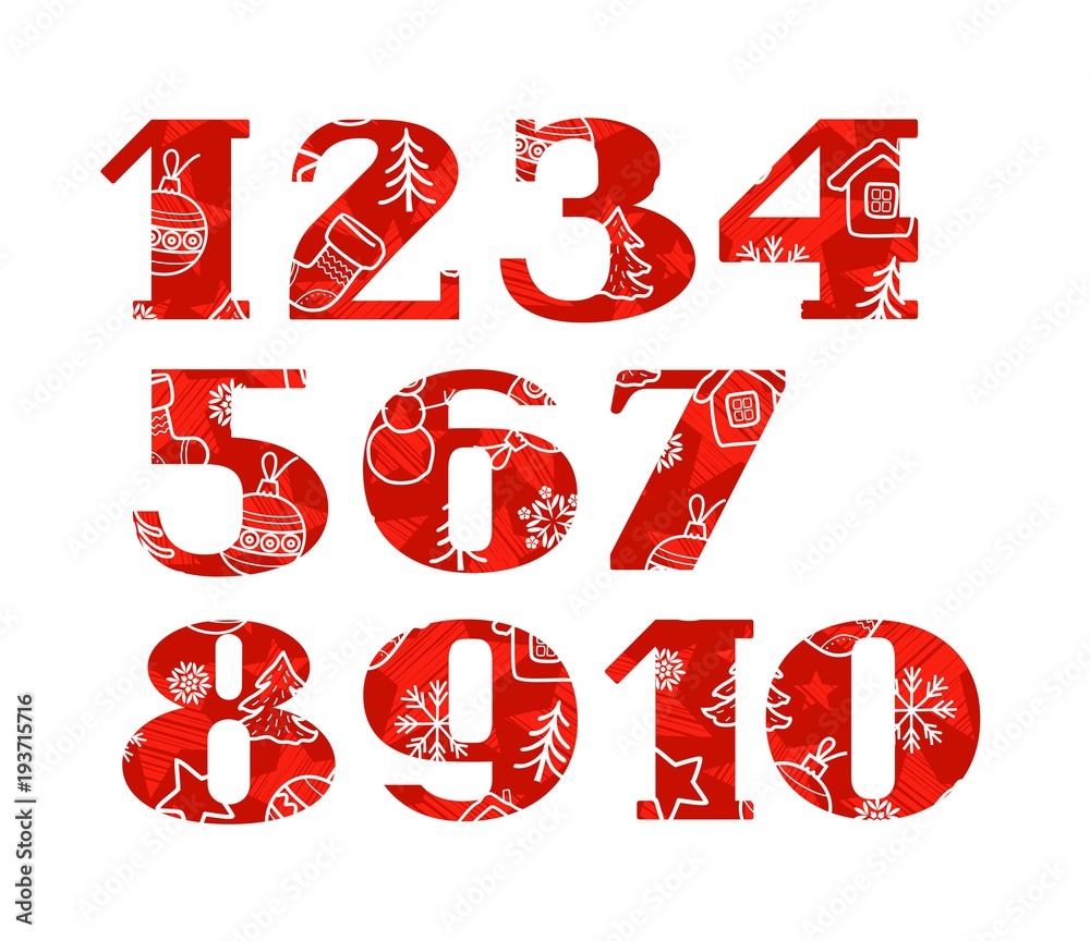 Christmas Numbers Font
