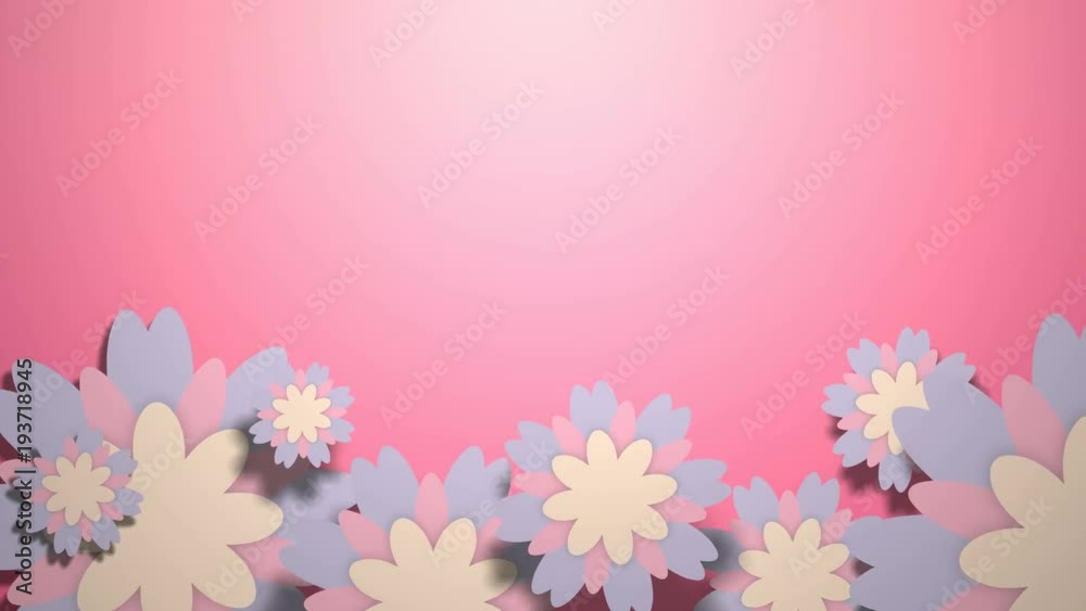 Animated wallpaper with pastel color flowers on pink background. Stock ...