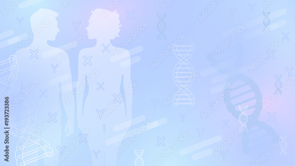 Medical abstract vector fertilization background with male and female ...