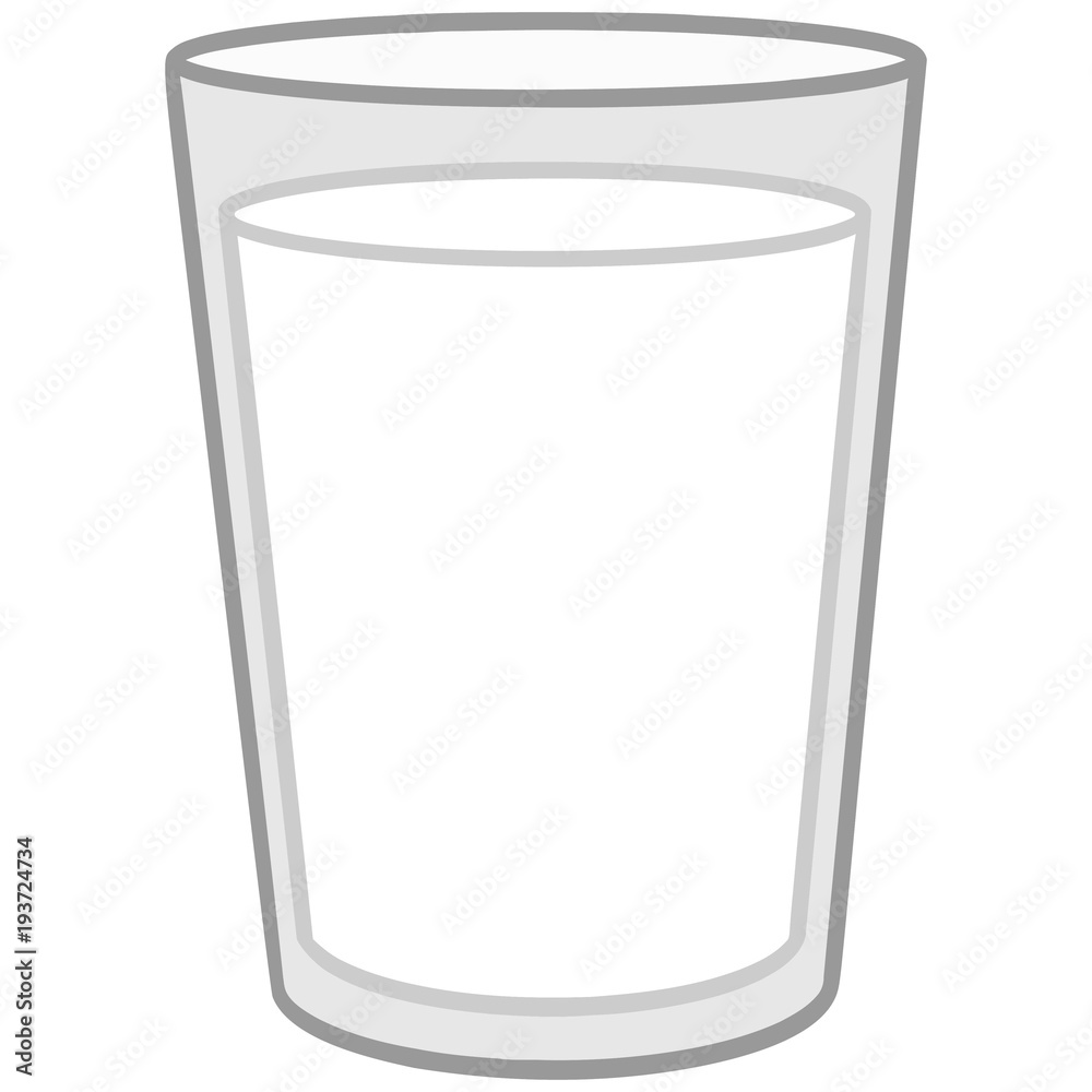 Glass of Milk Illustration - A vector cartoon illustration of a Glass ...