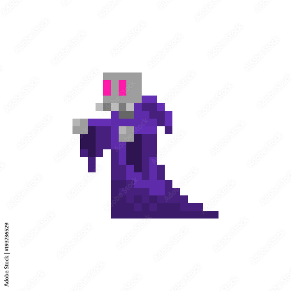 Pixel character warlock for games and websites Stock Vector | Adobe Stock