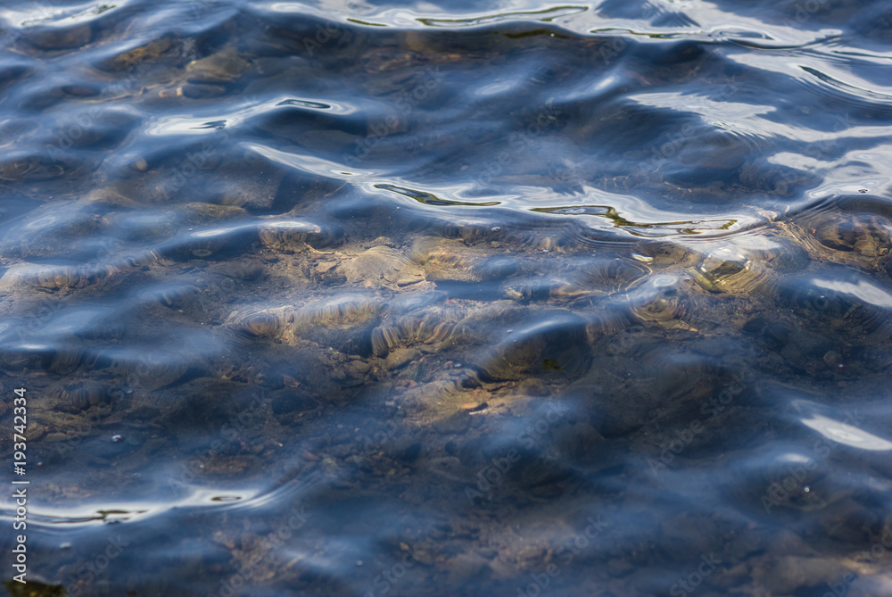 See through water/Rays of light hitting the bottom of a lakes stones ...