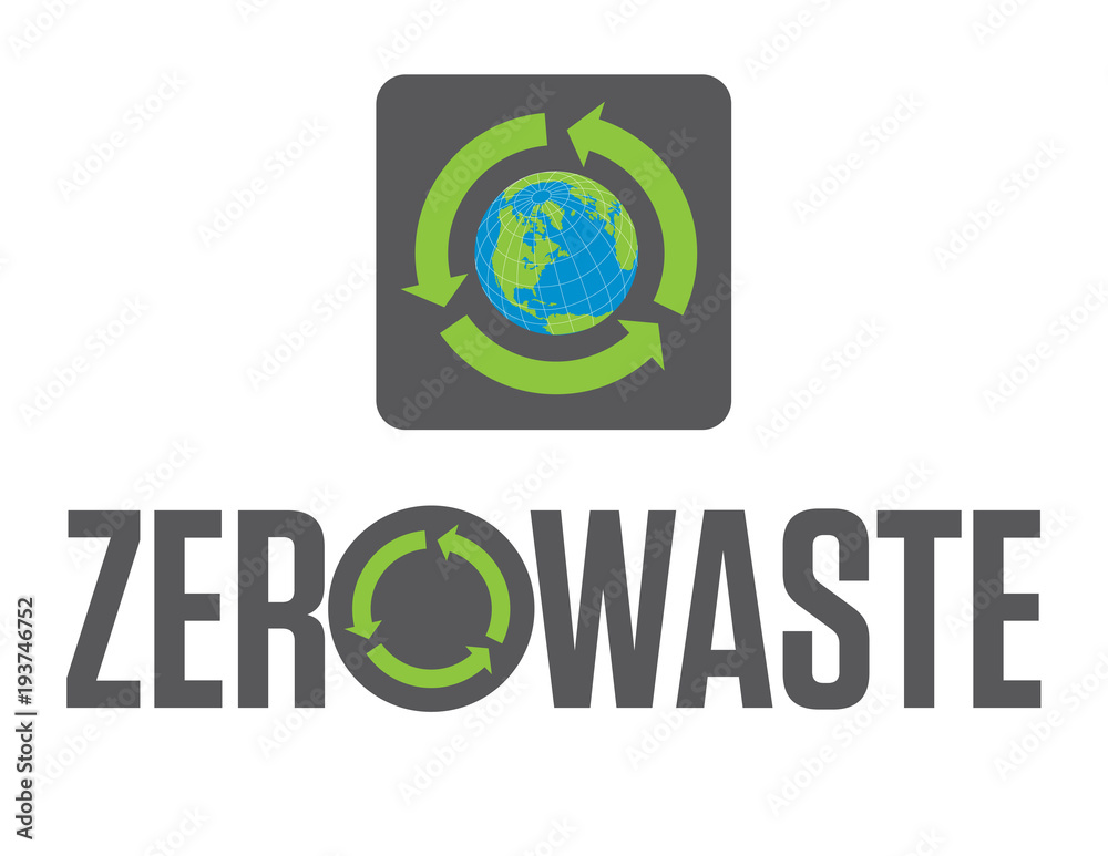 Zero Waste Badge or Emblem Vector Design. Set of two Zero Waste graphic ...