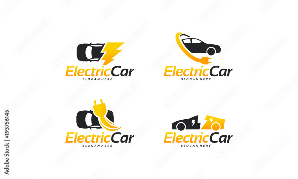 Set of Electric Car logo designs concept vector, Car Technology logo ...