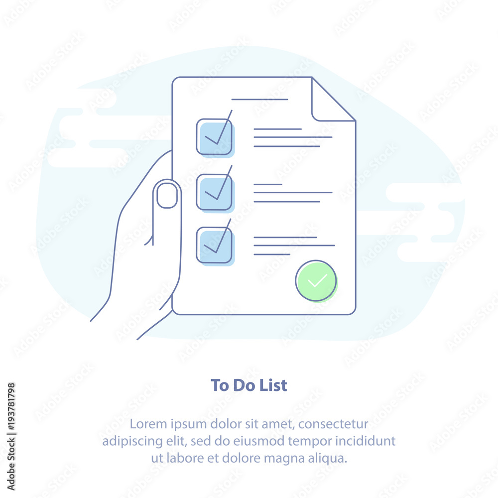Survey or exam form paper sheets pile with answered quiz checklist or ...