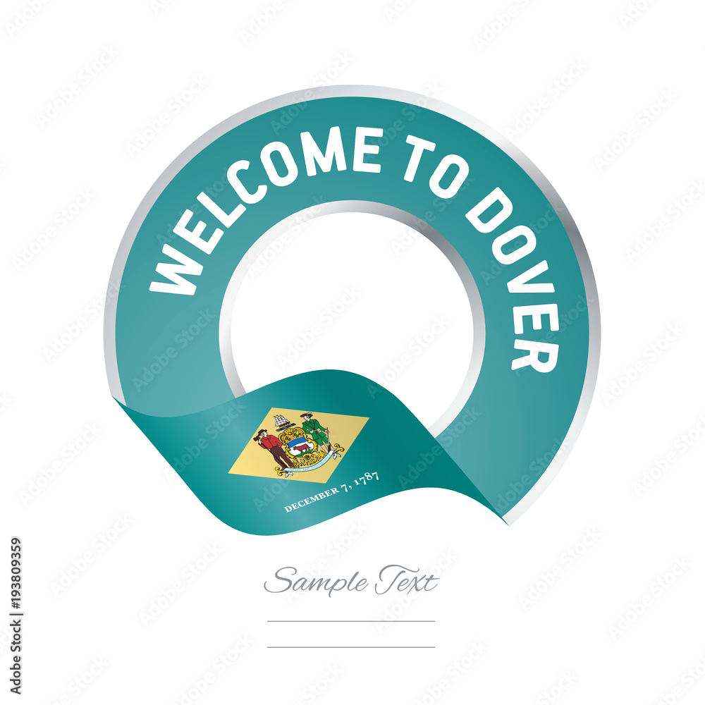 Welcome to Dover Deleware flag ribbon travel logo icon stamp Stock ...