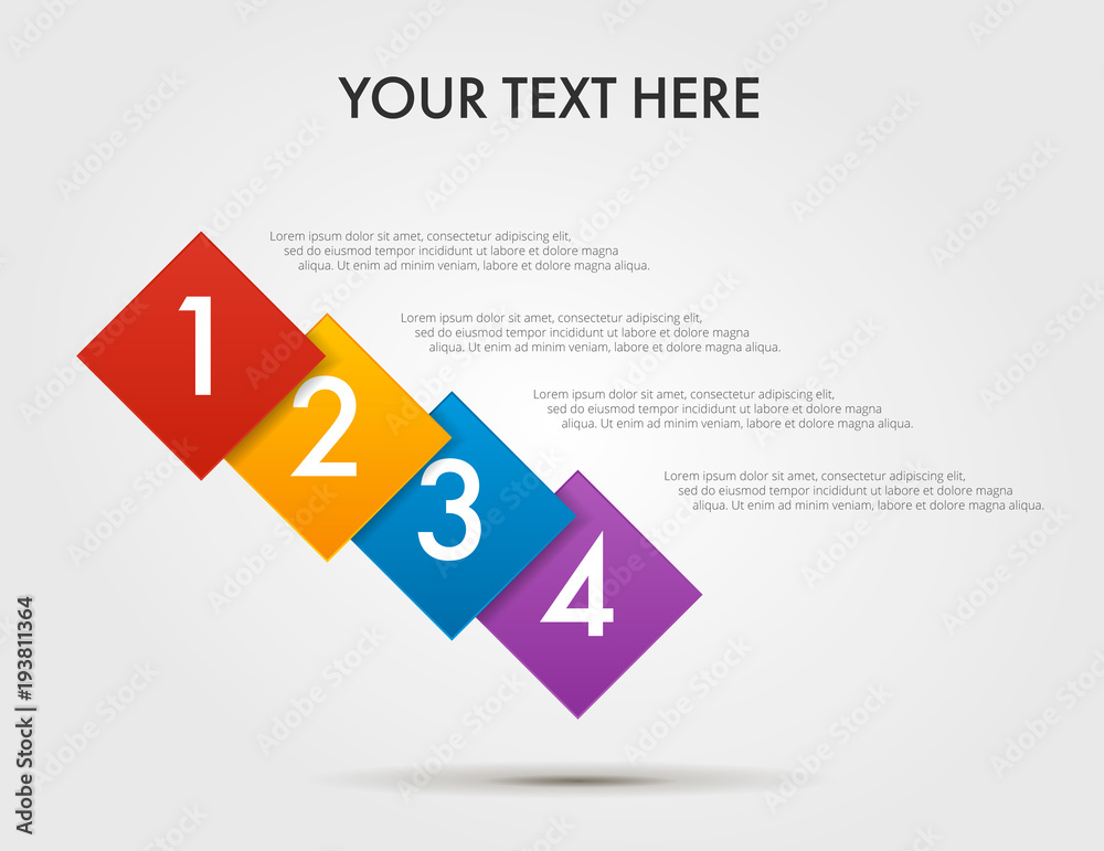 Angle infographics step by step in a series of squares, vertical ...