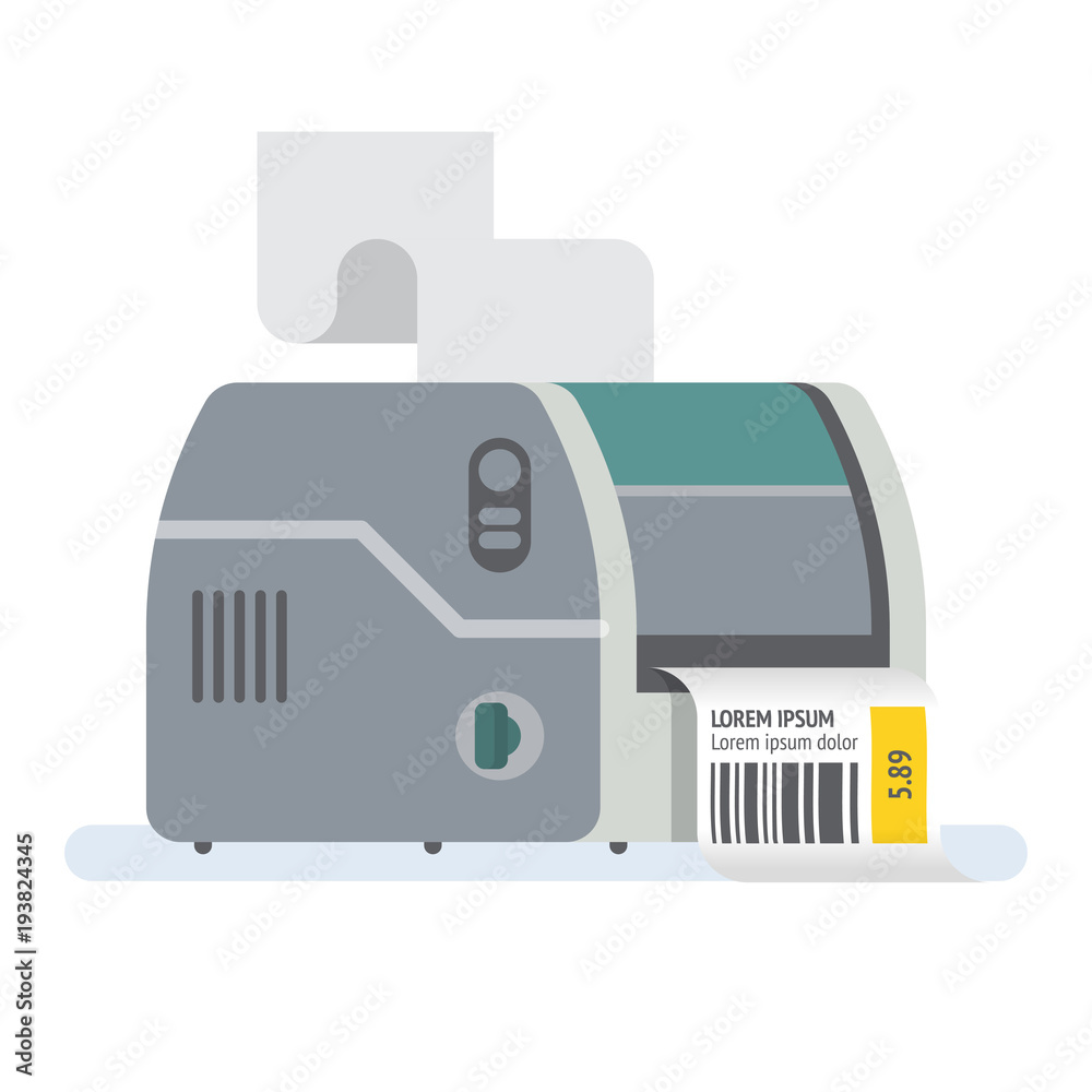 Bar code printer Label printer Vector icon illustration Stock Vector ...