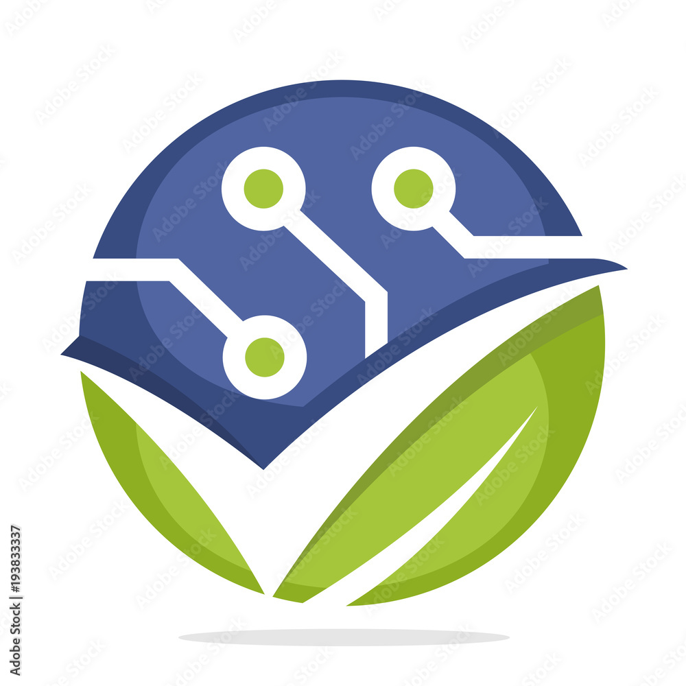 icon business logo for green technology development with good ...