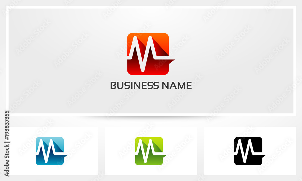 M Letter Alphabet Pulse Logo Stock Vector | Adobe Stock