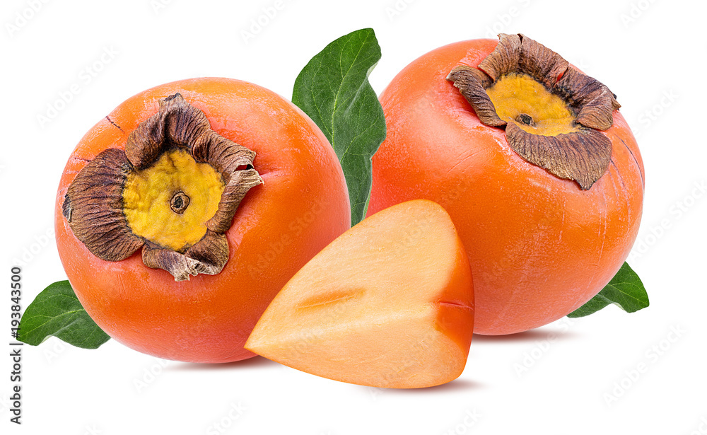 Poster Fresh persimmon isolated on white background with clipping path ...