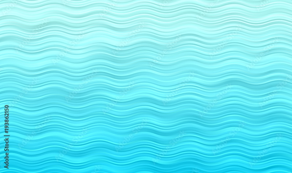 Aqua Blue Wavy Stripes Vector Background. Turquoise Gradient Ocean ...