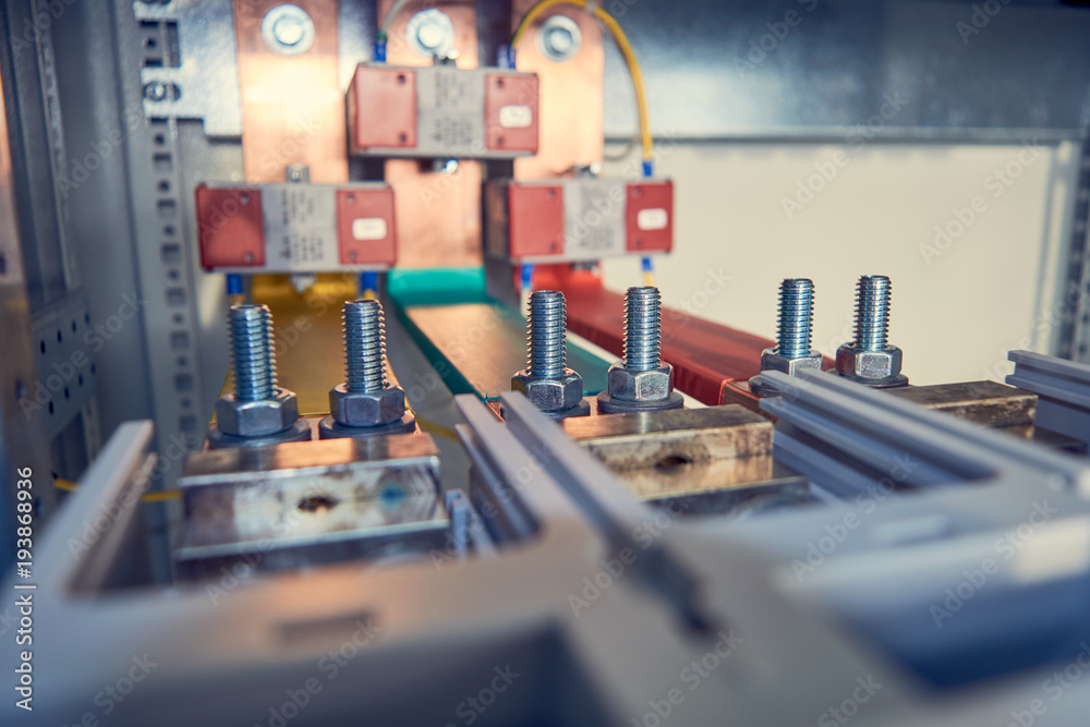 The electric busbars are connected to the automatic switches by a ...