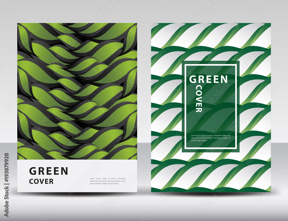 Leaf pattern background for cover design, annual report template ...