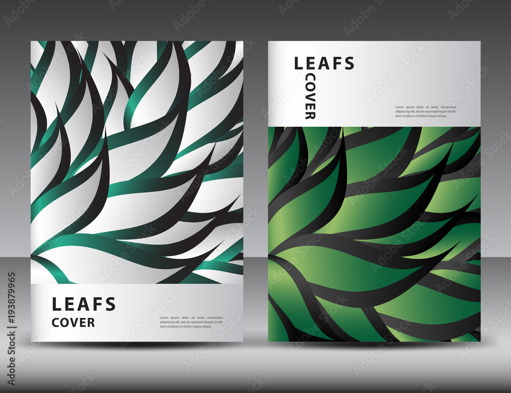 Leaf pattern background for cover design, annual report template ...